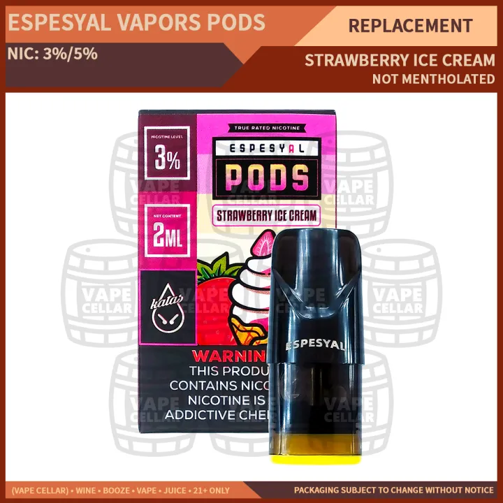 Espesyal Vapors Prefilled Pod Strawberry Ice Cream (3%, 5%) | Lazada PH