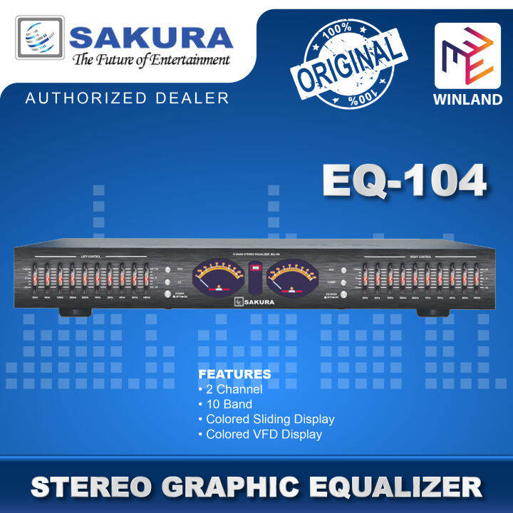 SAKURA by Winland 2 Channel 10 Band Stereo Graphic Equalizer EQ-104 ...