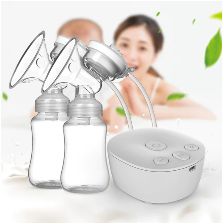 Abby Shi Electric Double Breast Pump Kit with 2 Milk Bottles USB Powerful Breast Massager Baby ...