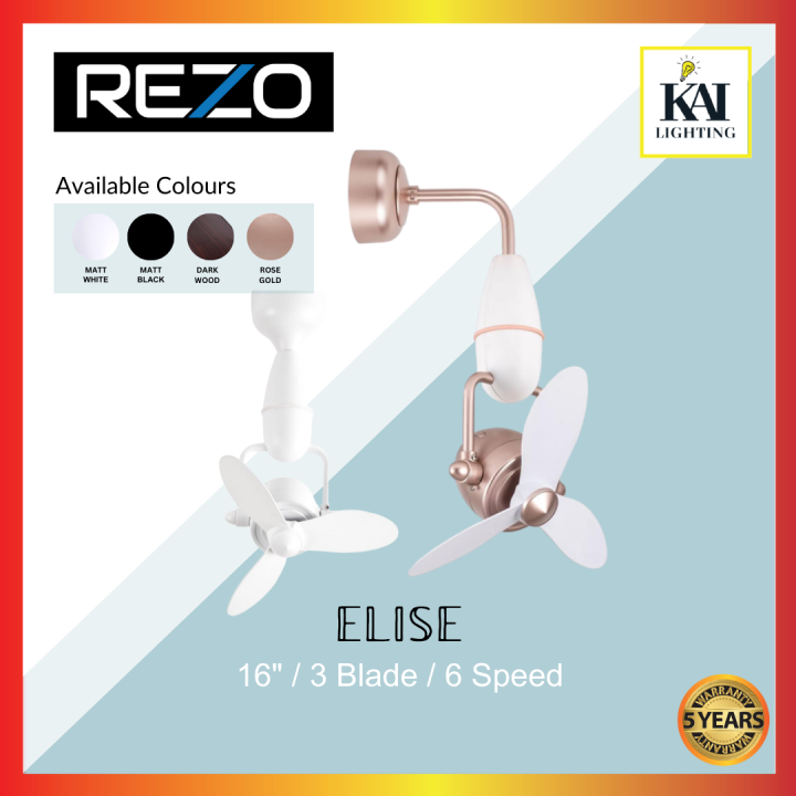 [NEW] REZO ELISE / REZO CORNER FAN Ceiling and Wall Fan with Remote ...