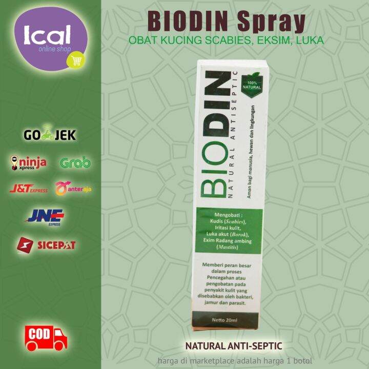 Biodin Spray Obat Scabies Demodex Luka Borok Jamur Kucing Dan Kelinci ...