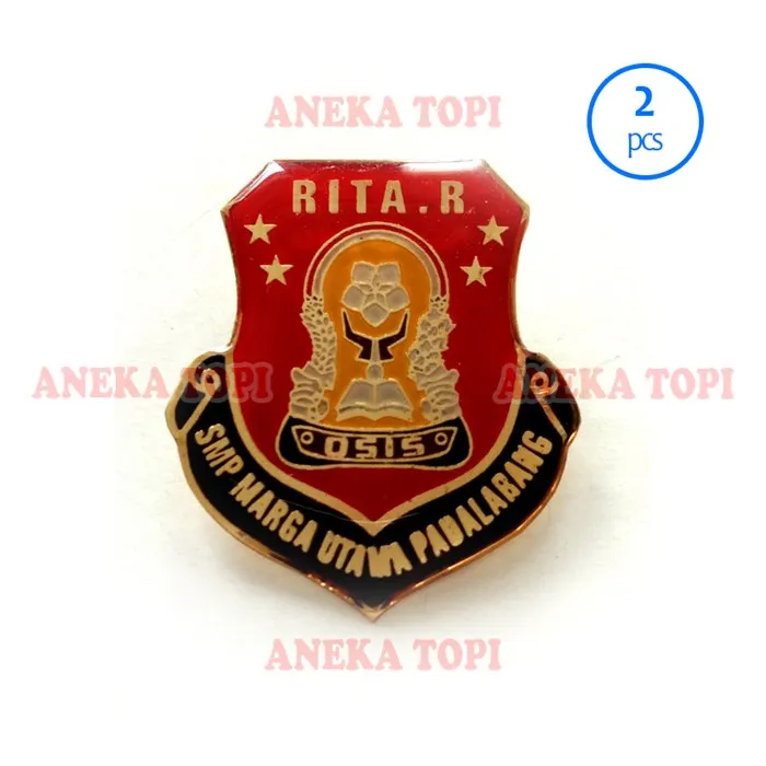Pin Osis - Pin Nama Anggota Organisasi Osis Sekolah Warna Merah - Aneka ...