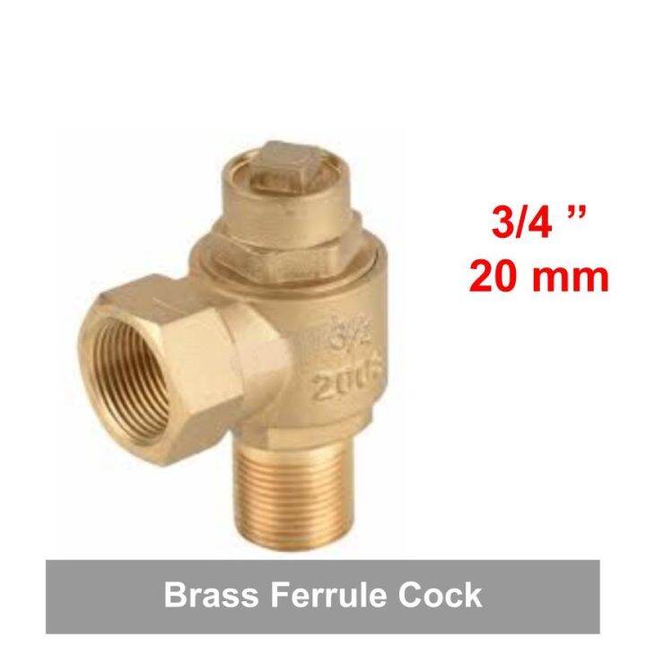 Ferrule Valve 20 mm 3/4" Brass Thread Copper Brass Water Fitting | Lazada