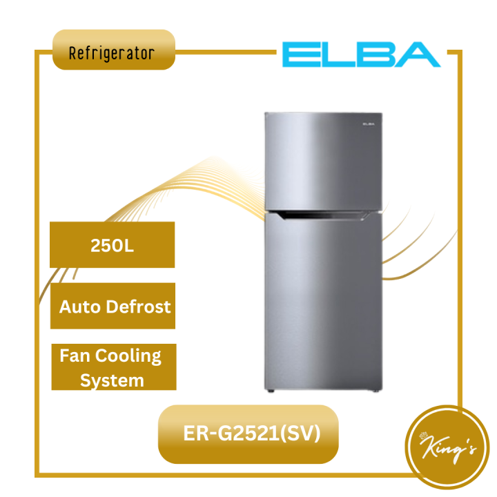 ELBA 250L 2 DOOR FRIDGE REFRIGERATOR ER-G2521(SV) | Lazada