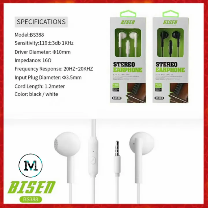 BISEN BS 388 Universal Earphone With Built in MicroPhone Headset ...