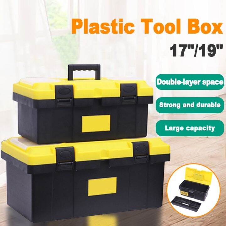 Multifunctional portable plastic tool box 17 inch/19 inch hardware tool ...