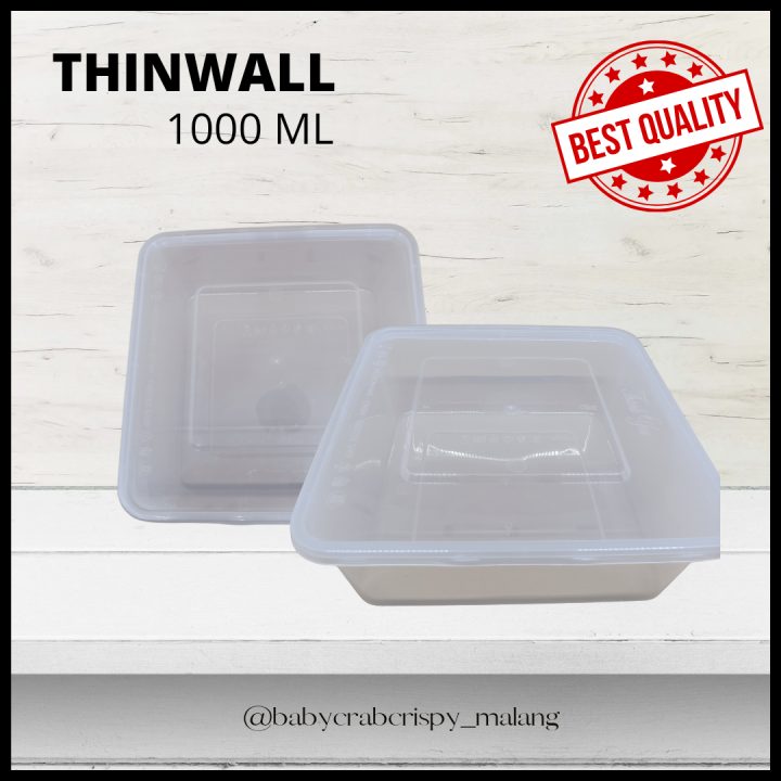 Kotak Plastik Microwave Thinwall kemasan Ukuran 1000 ml | Lazada Indonesia