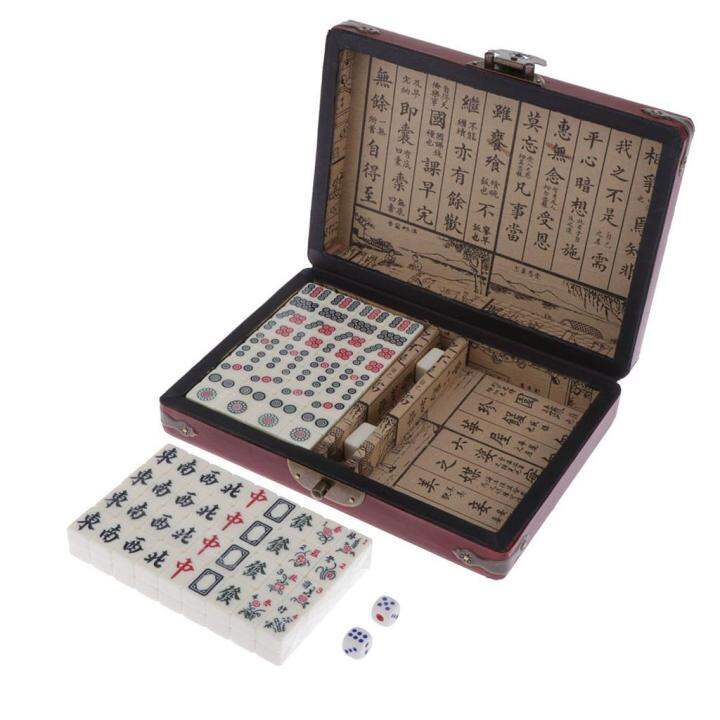 Mahjong Set, Tiles with Portable Wooden Case - Traditional Game | Lazada PH