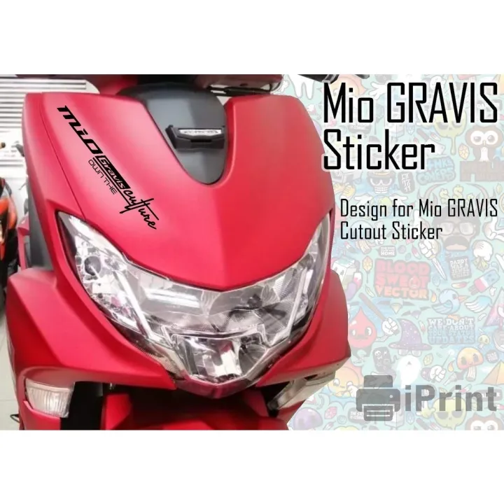 Yamaha Mio Gravis Sticker - Gravis Decals Cut Out Sticker Waterproof ...