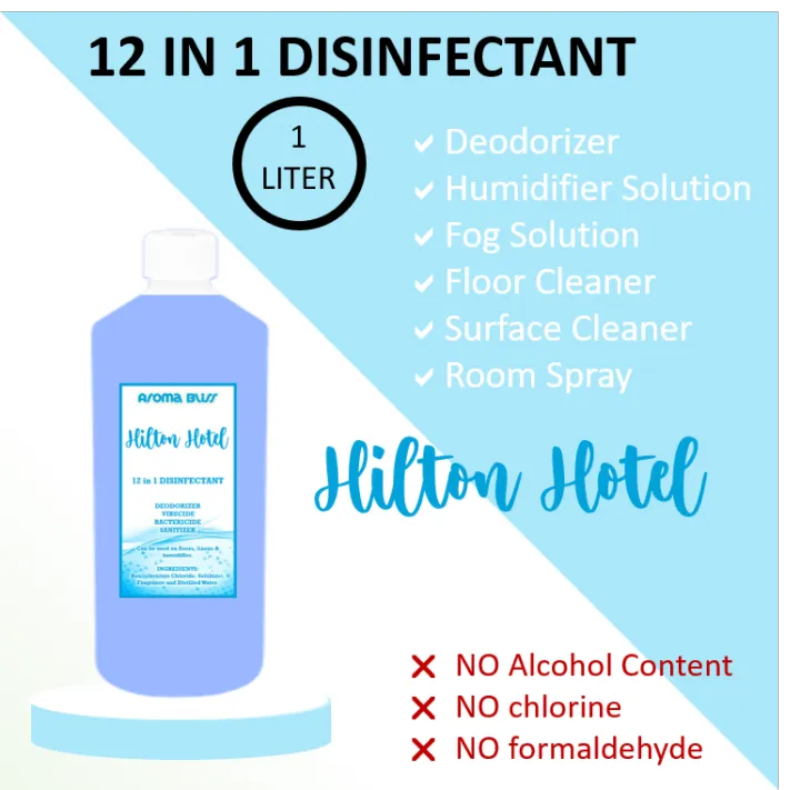 HILTON HOTEL 1 LITER 12 IN 1 DISINFECTANT / HUMIDIFIER SOLUTION | Lazada PH