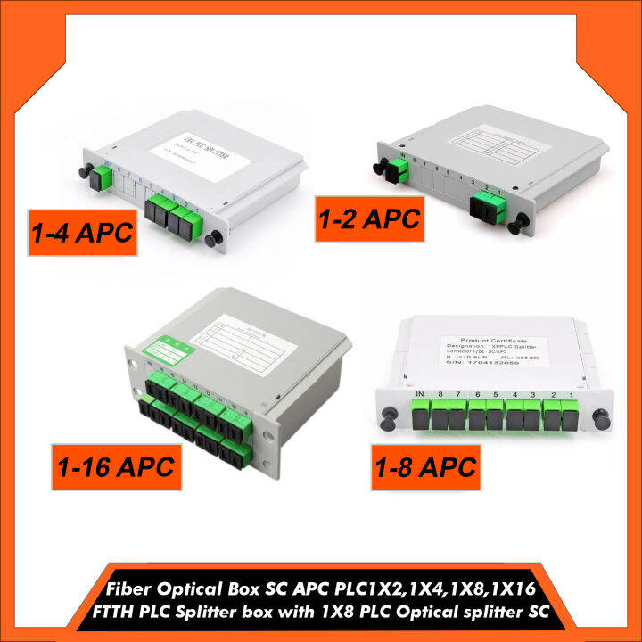 Fiber Optical Box SC APC PLC1*2│1*4│1*8│1*16 splitter FTTH PLC Splitter box│with 1*8 PLC Optical ...