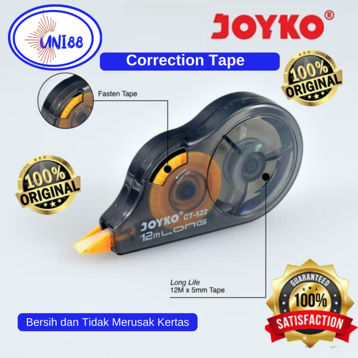 Correction Tape Joyko Tipe X Kertas Rol Kenko Tip Ex Lebel Tarik Tip-Ex Alat Penghapus Pulpen ...