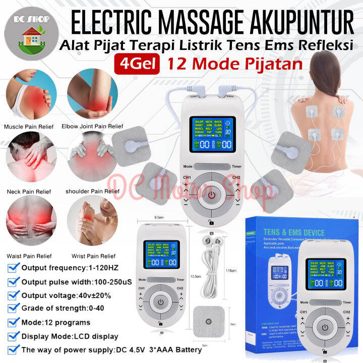 Alat Pijat Terapi Listrik Tens Ems Refleksi Akupuntur Electric Massage ...