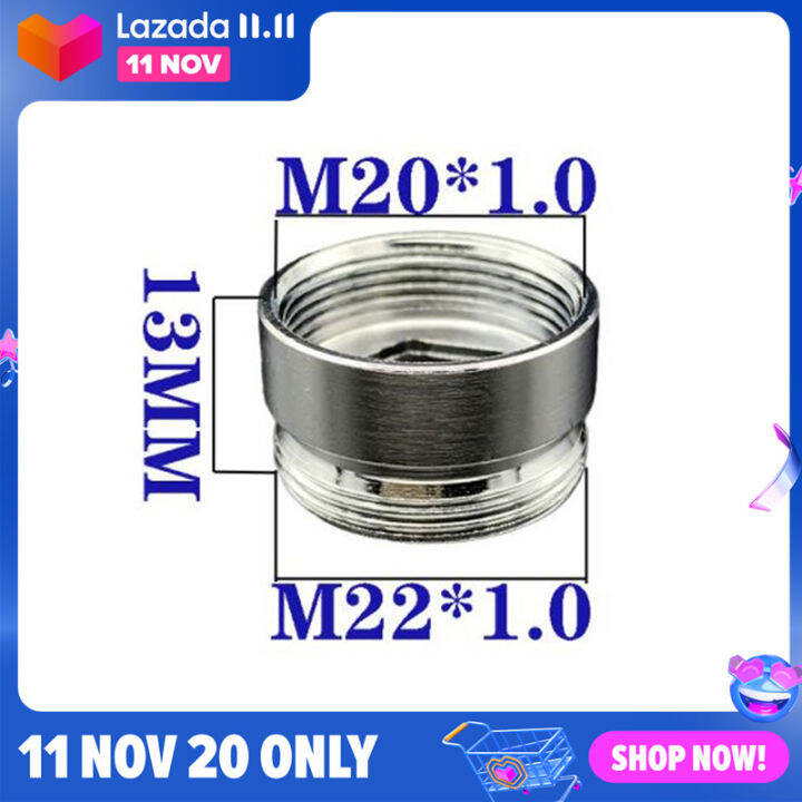 M&H Stainless Steel M22 to M20 Thread Connector Faucet Joints Water Tap ...