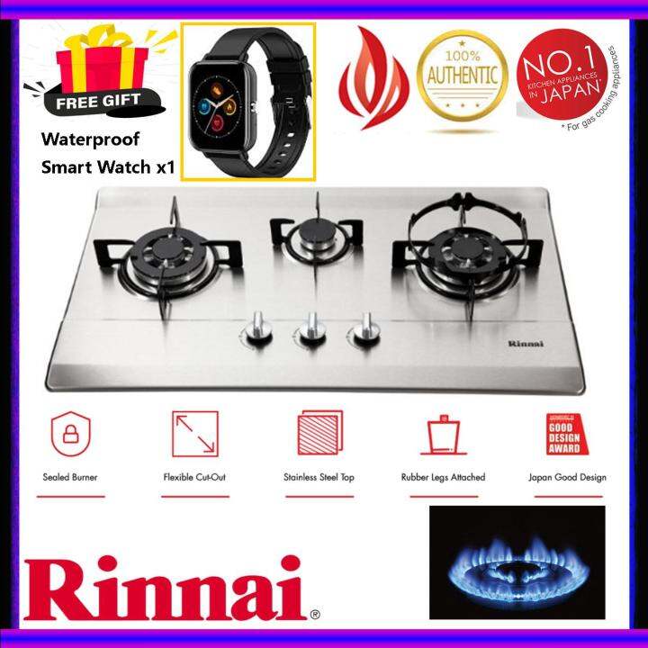 [READY STOCK] Rinnai RB-713N-S 3 Burner Gas Hob Cooker Hob (Stainless Steel) Built in Gas Stove ...