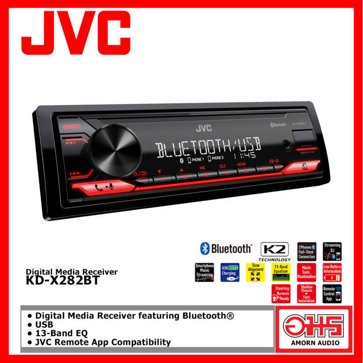 JVC KD-X282BT Bluetooth® / USB / 13-Band EQ / JVC Remote App / AMORNAUDIO อมรออดิโอ | Lazada.co.th