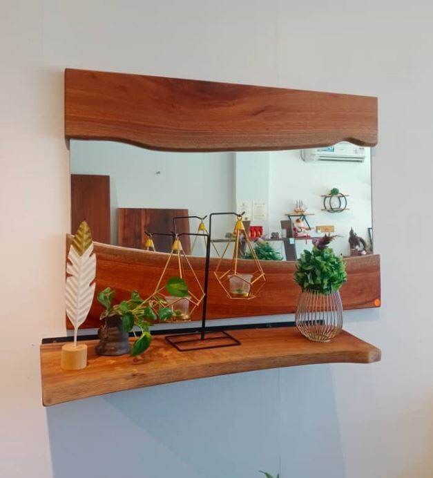 Natural Wood Slab Mirror | Lazada