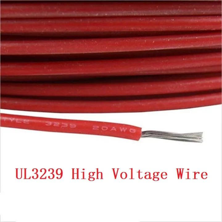 14AWG UL3239 High Voltage Wire 6KV Soft Silicone Rubber High Temperature Wire Electronic Tinned ...