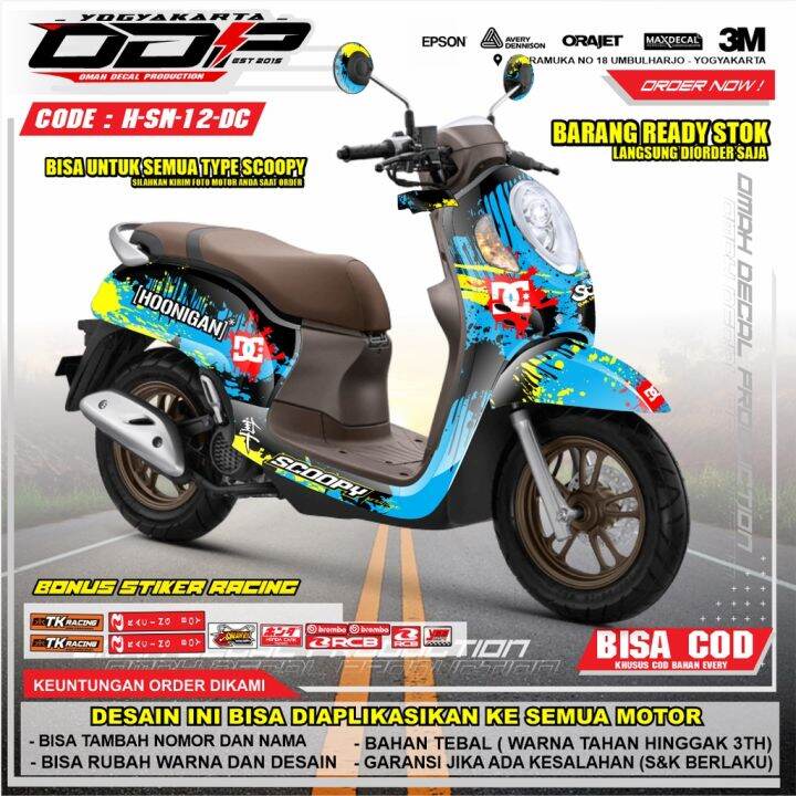VARIASI AKSESORIS DECAL ALL NEW HONDA SCOOPY FULL BODY DEKAL STIKER ...