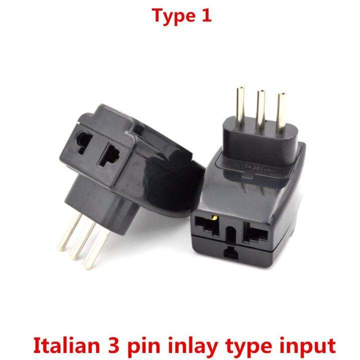 Italian, Uruguay Travel Plug Adapter 3 Way Multi Port Outlet AC100~250V ...