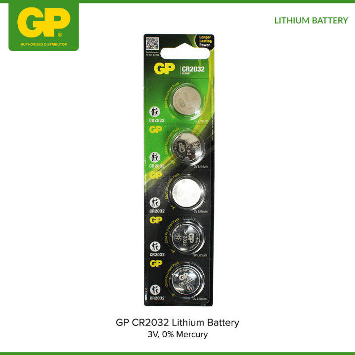 GP 3V Lithium Coin Battery CR2032 (DL2032) Pack of 5 | Lazada PH