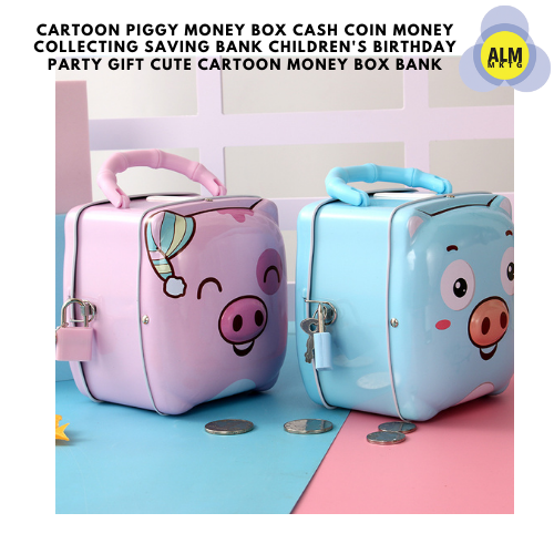 Cartoon Piggy Money Box Cash Coin Money Collecting Saving Bank Children ...