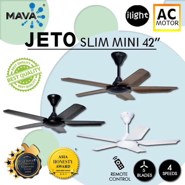 MAVA JETO SLIM MINI 42 Inch AC MOTOR CEILING FAN WITH REMOTE CONTROL 4 ...