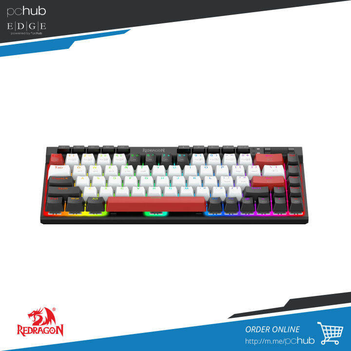 Redragon Magic Wand Mini Pro K635WBR-RGB-PRO TKL, white black red, 3 mode wireless mkb mech ...