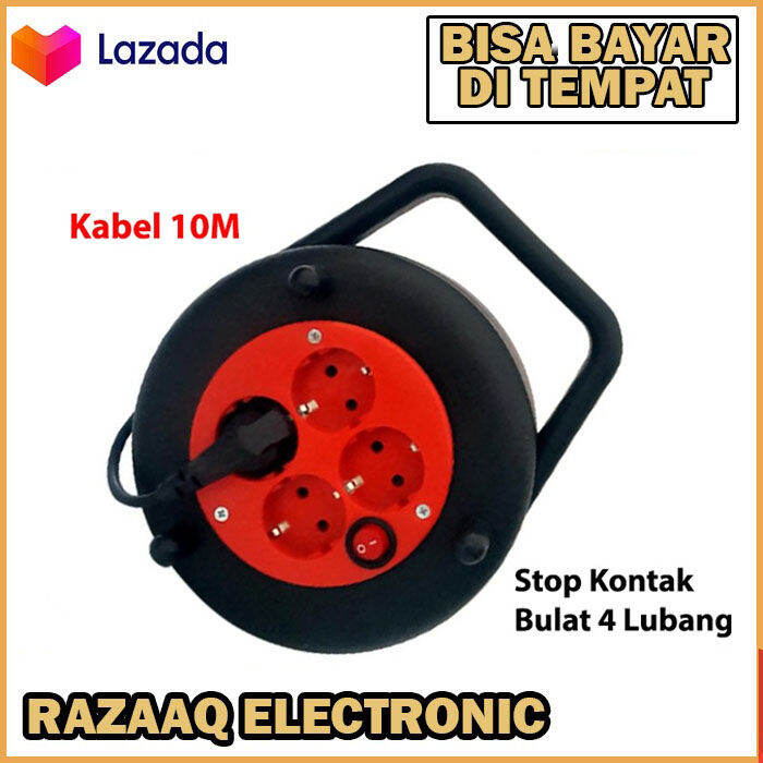 Terminal Stop Kontak Bulat Roll Kabel 10 M 4 Lubang Gulung Tipe 10 ...
