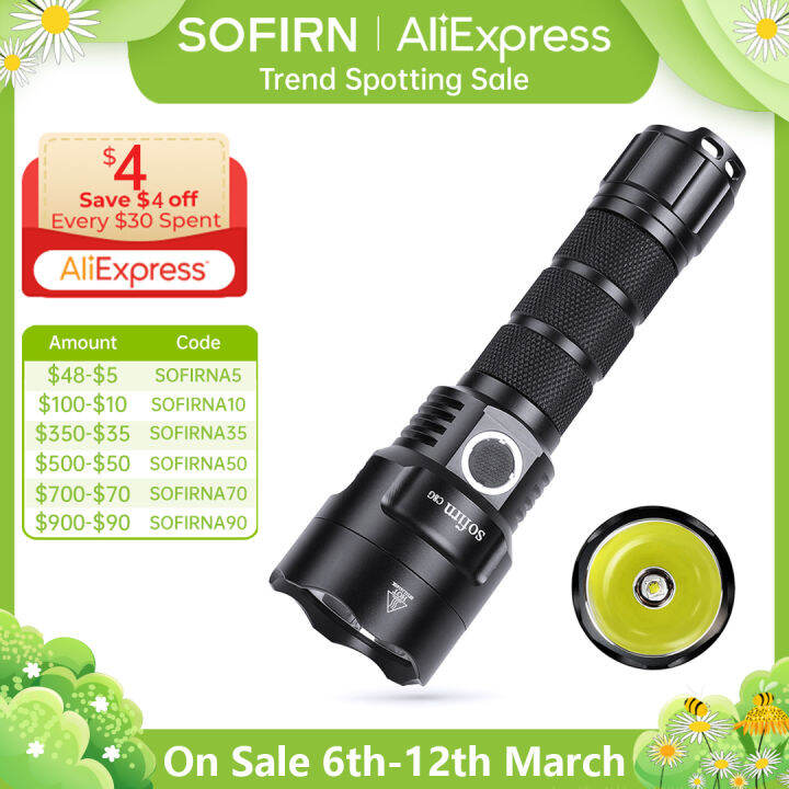 Sofirn C8G Powerful 21700 LED Flashlight SST40 2000lm 18650 Torch with ...