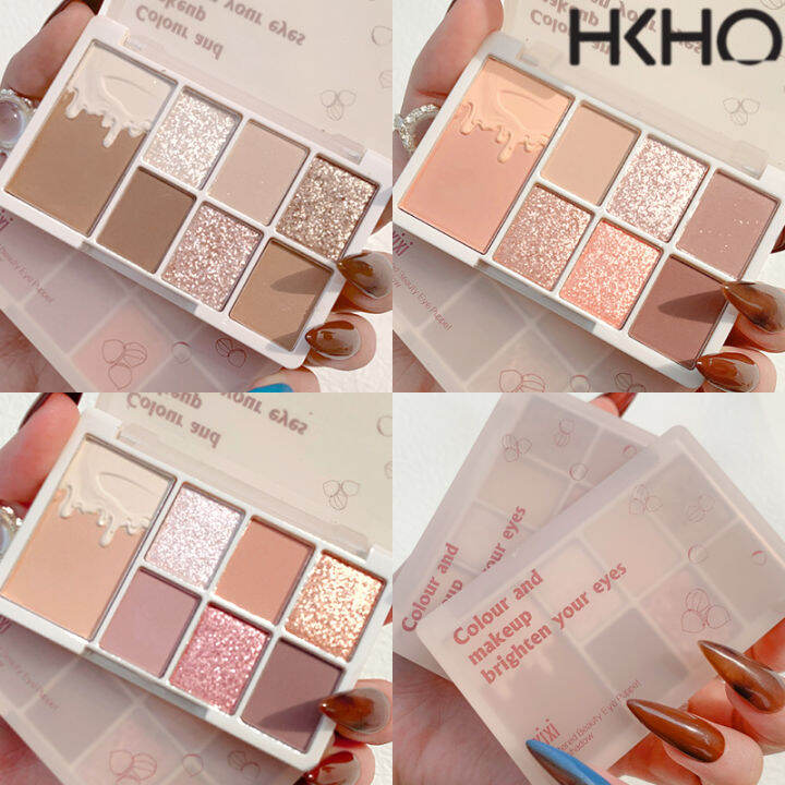 HKHO Glitter 7 Colors Eyeshadow Palette Matte Shimmer Soft Touch Long ...