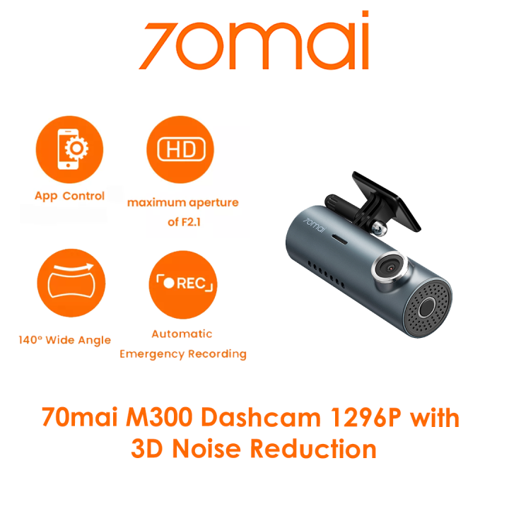 70mai M300 Dash Cam 1296P with 3D Noise Reduction | Lazada PH