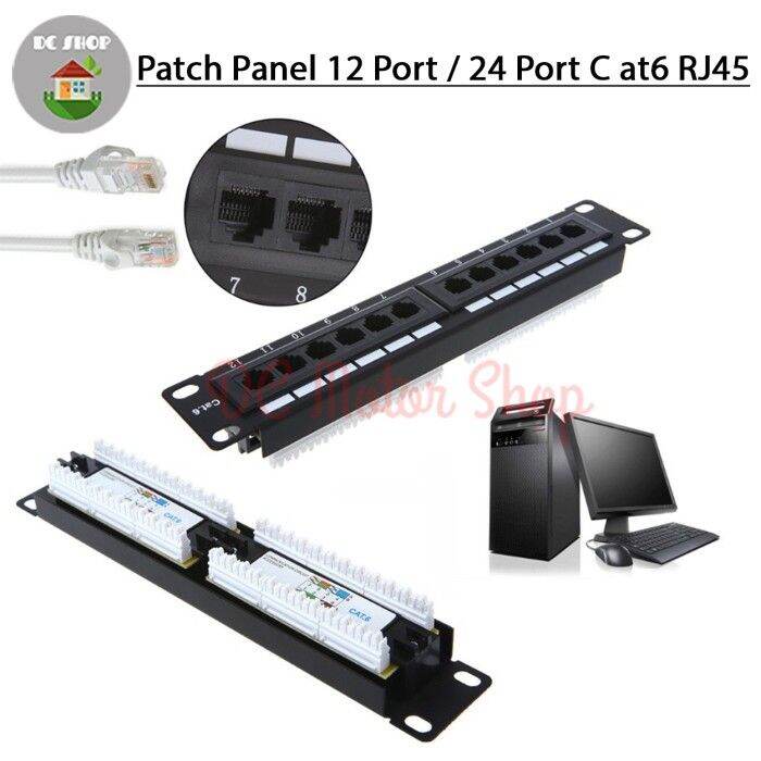 Patch Panel 12 Port CAT6 12Port RJ45 Networking Wall Mount Rack Mount ...