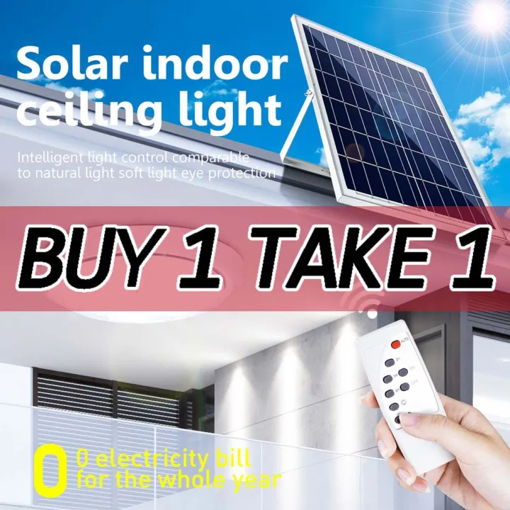 Solar Indoor Ceiling LED Light 300W Remote Control Indoor Solar Cell ...