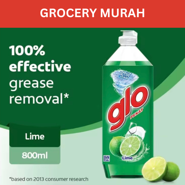 Glo Active Foam Lime Dishwashing Liquid 800ml | Lazada