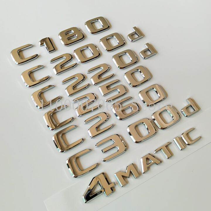2017 Chrome Letters C180 C200 C220d C250d C260 C300d 4Matic ABS Emblem ...