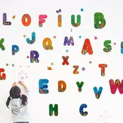 Sticker Dinding Huruf Colorful Alphabet - WallStiker Alphabet - Stiker ...