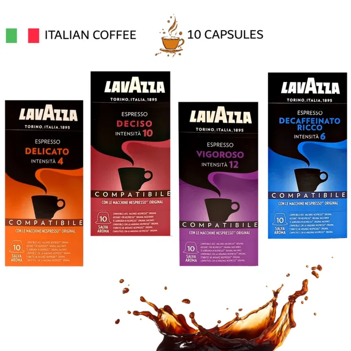 Lavazza Nespresso Compatible Coffee Capsules - 10 Pods Pack - Assorted ...