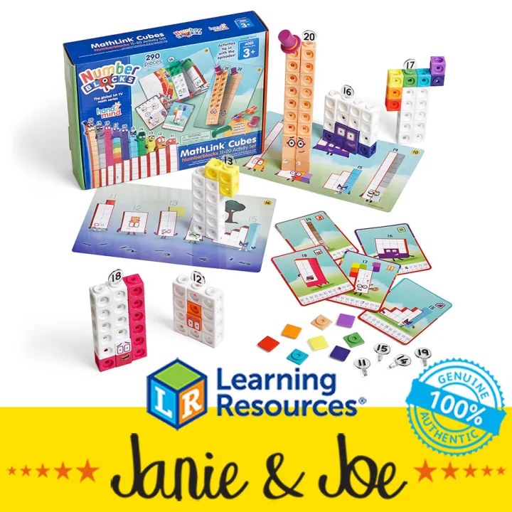 LEARNING RESOURCES Numberblocks MathLink Cubes 11-20 Activity Set by hand2mind- Age 3+, Maths ...