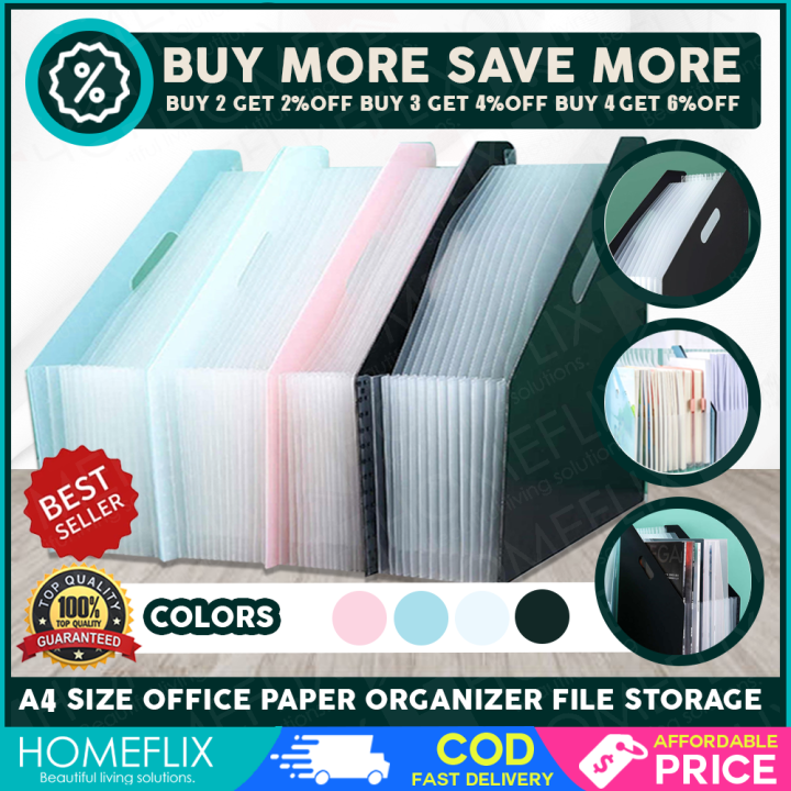Homeflix folder organizer for documents, a4 size, filing box organizer ...