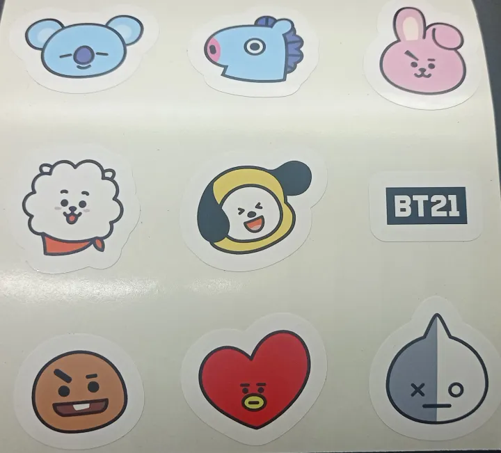 BT21 LOGO STICKER BOMB WATERPROOF FOR MOTORCYCLES, CARS AND FLAT ...