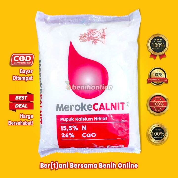 PUPUK MEROKE CALNIT 1 KG PUPUK KALSIUM NITRAT WATER SOLUBLE GRADE ...