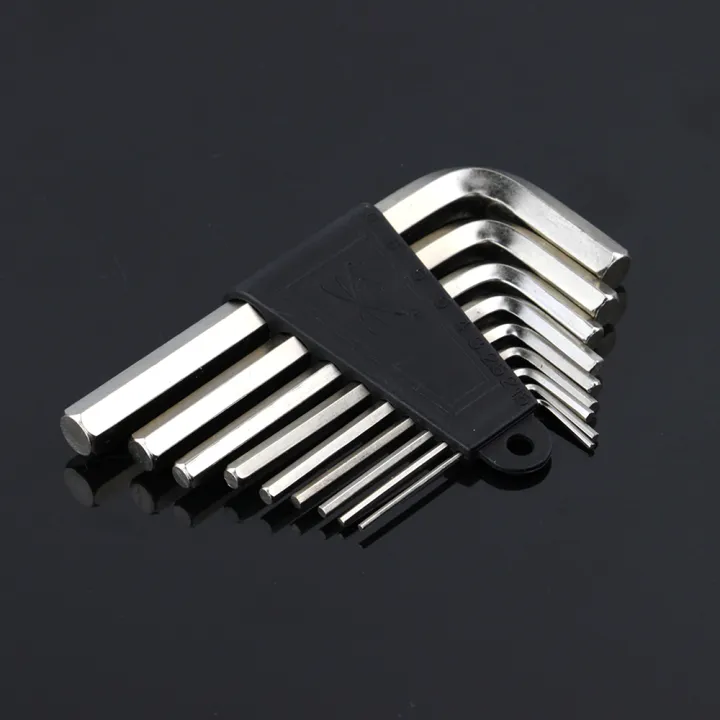 SMALL ALLEN KEY SET 9PCS L-SHAPED HEXAGON WRENCH SHORT FLAT HEAD ...