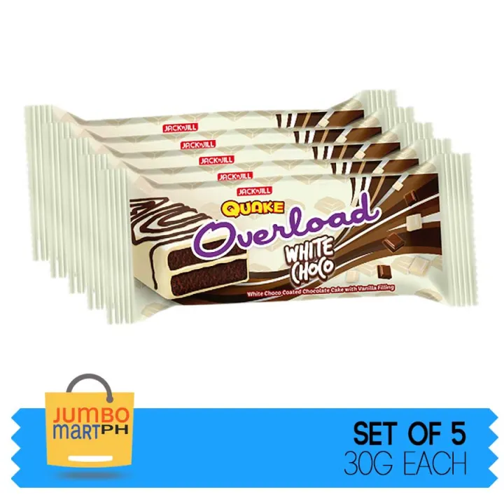 JACK N JILL QUAKE OVERLOAD WHITE CHOCO CAKE / PACK OF 5 (30G EACH ...