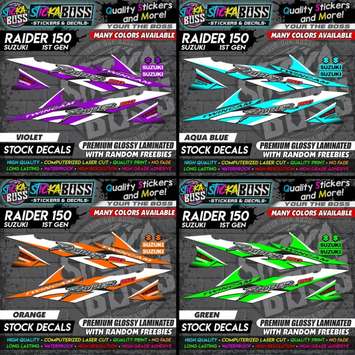 Suzuki Raider 150 1st Gen Decals (Stock Design) [ASSORTED COLORS ...
