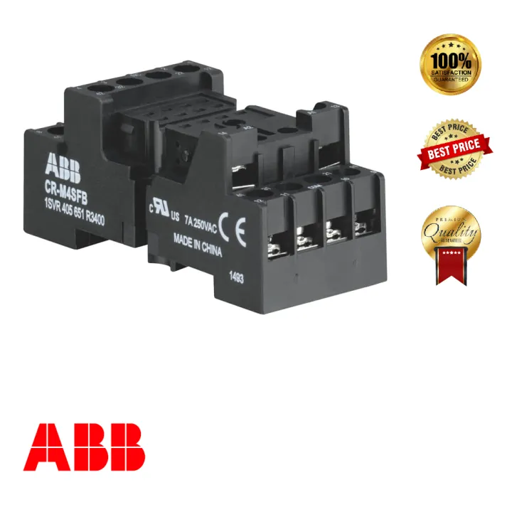 ABB CR-M4SFB Standard socket, fork type for 2c/o or 4c/o CR-MX relay ...