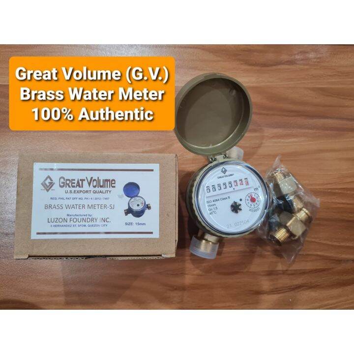Great Volume Water Meter Authentic / GV Brass Metal Water Submeter with ...