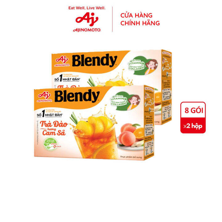 Combo 2 Trà Đào Hương Cam Sả Blendy® 11g/Gói (1 Hộp 8 Gói) | Lazada.vn