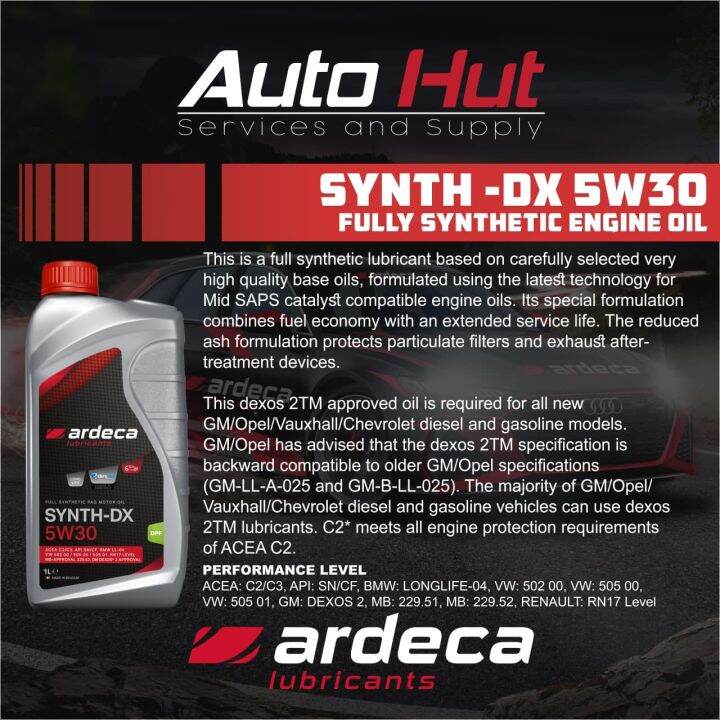 Ardeca Synth-DX 5W30 Fully Synthetic Engine Oil | Lazada PH