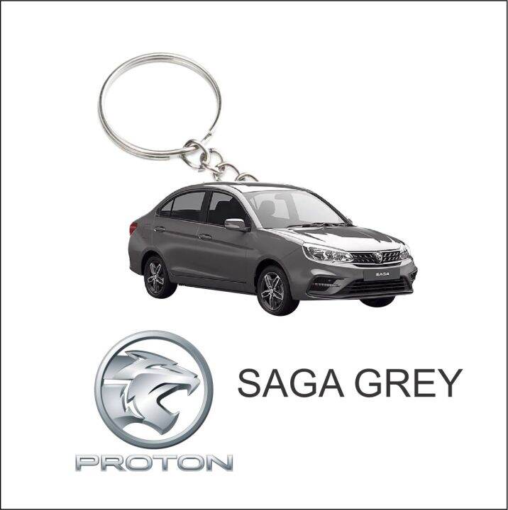 proton saga jet grey 2d keychain | Lazada